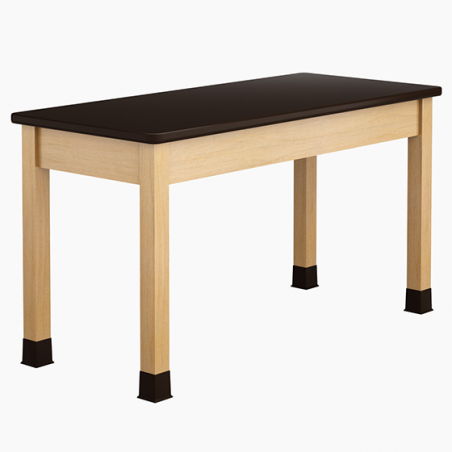 Solid Hardwood Science Table with Black Phenolic Top