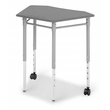 Alumni HEX Student Desk with Metallic Base with Grey Spectrum Hard ...