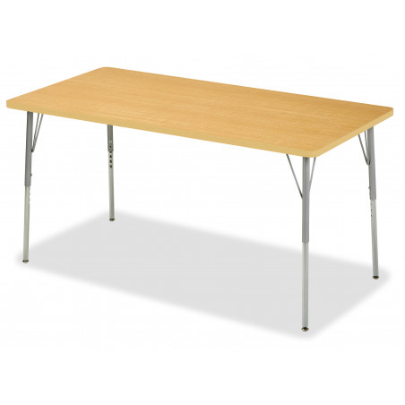 Alumni Rectangle Shape Classroom Table Metallic Base with Maple HPL Top