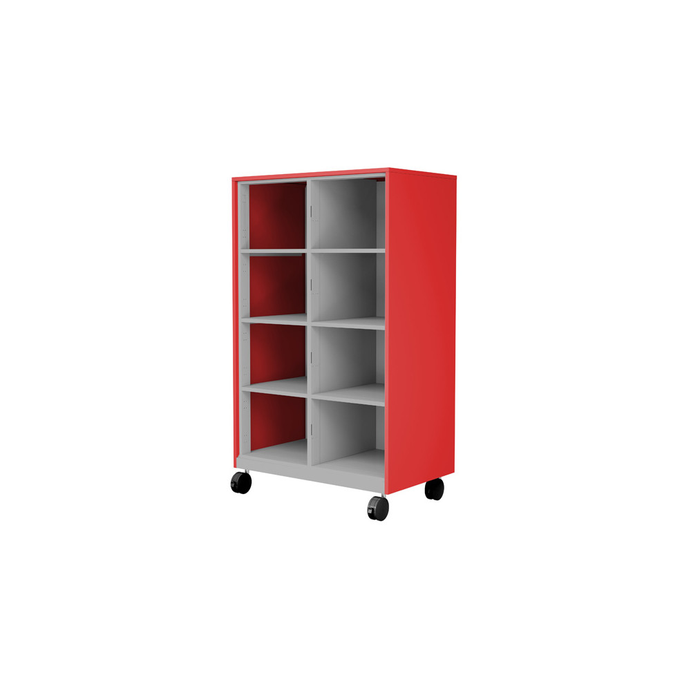 60" Tall Mobile Metal Storage Cabinet w/Cubbies
