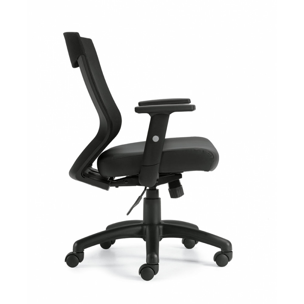 Black mesh back with black luxhide seat